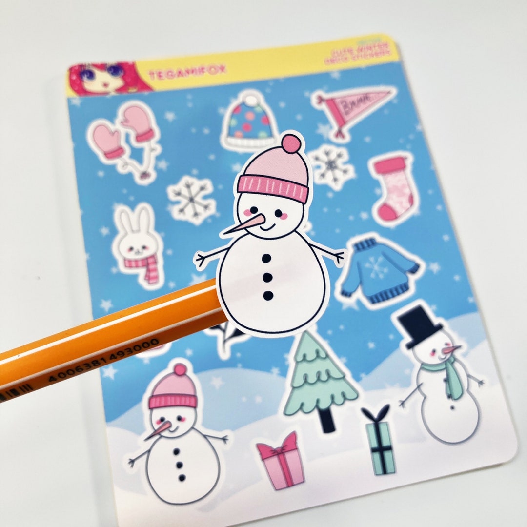 Cute Winter Deco Stickers Kawaii Christmas Stickers Xmas - Etsy