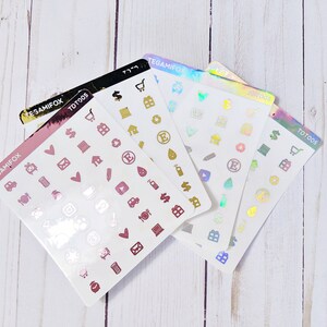 Foiled Icon Stickers Transparent Overlay Stickers Multiple Foil Color ...