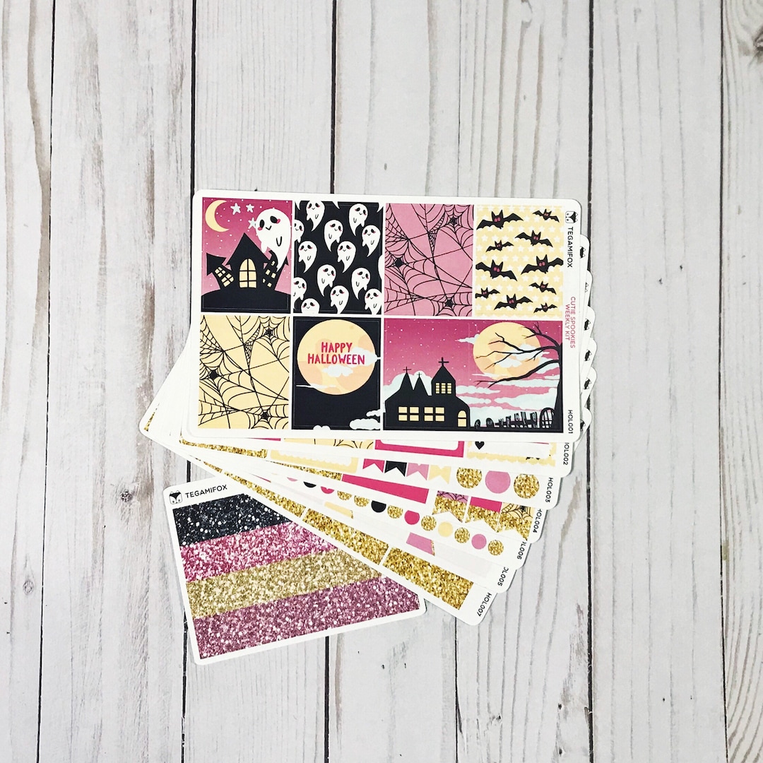 Hand Drawn Halloween Planner Sticker Kit - Cutie Spookies - Deluxe Kit ...