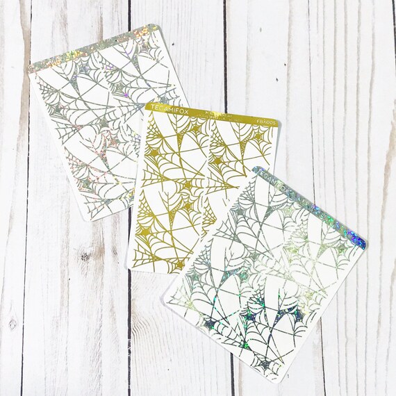 Foiled Spider Web Full Box Overlay Stickers Halloween | Etsy