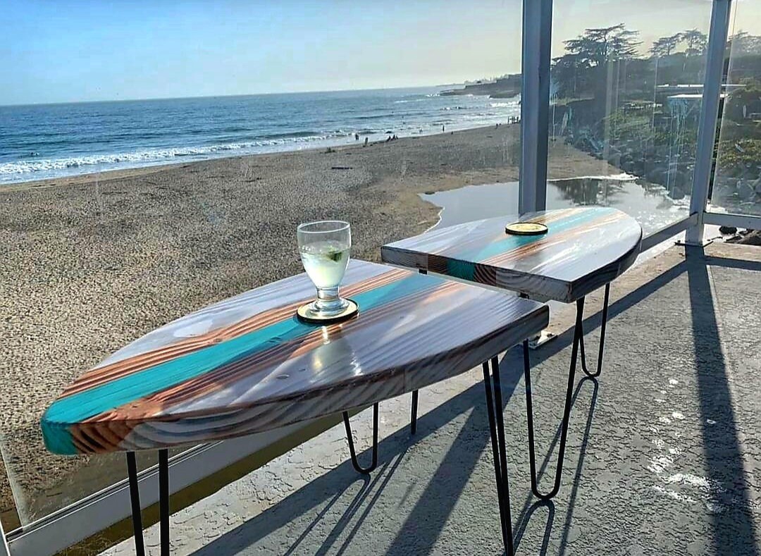 Surfboard End Tables Set 2 Feet Eachfree Shipping One of a Kind Wooden ...