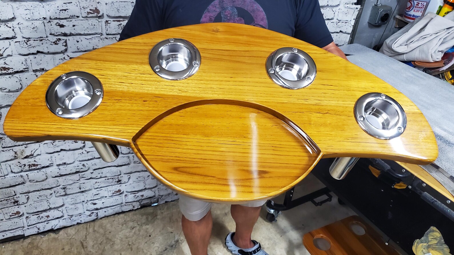 Teak Rod Holder Rocket Launcher | Yacht Table Top Customizable - Etsy