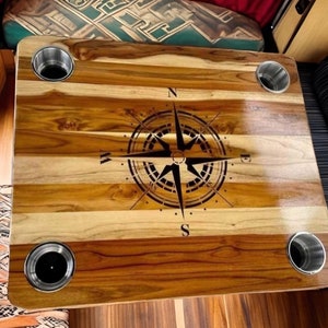 Camper Skoolie Bus Boat Teak Table Custom Made Table Design Countertops ...