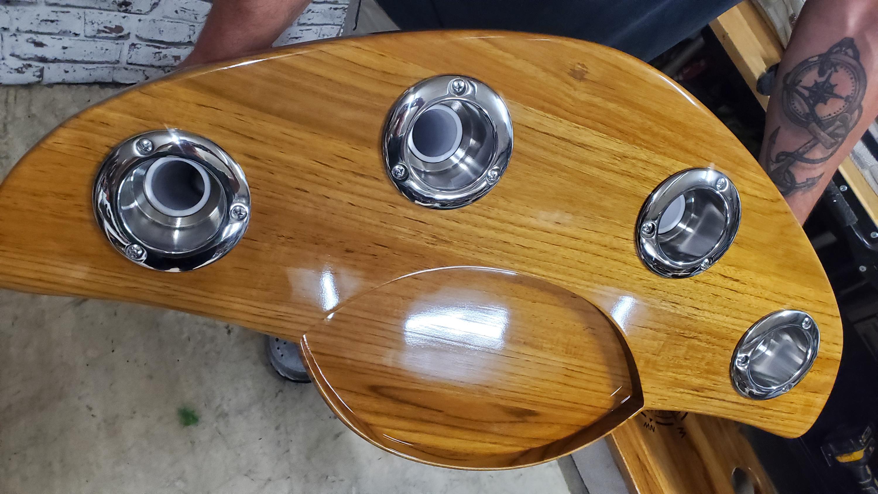 Teak Rod Holder Rocket Launcher | Yacht Table Top Customizable - Etsy