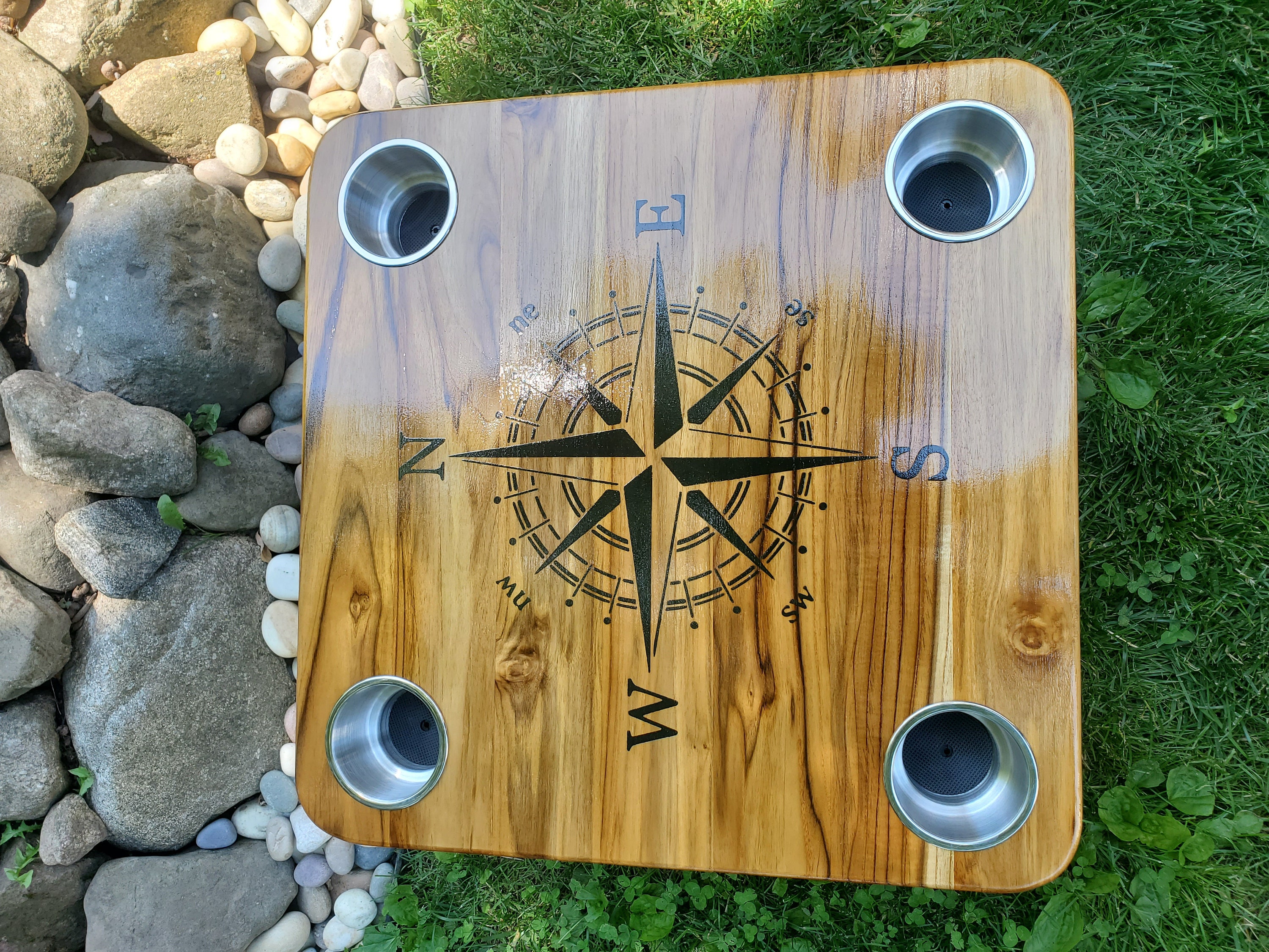 Custom Teak Boat Table - High Gloss Marine Finish - Replacement Cockpit ...