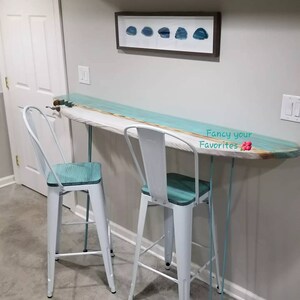 Surfboard Bar Countertop Set 6 Foot With 2 Matching Stools Desk Beach ...