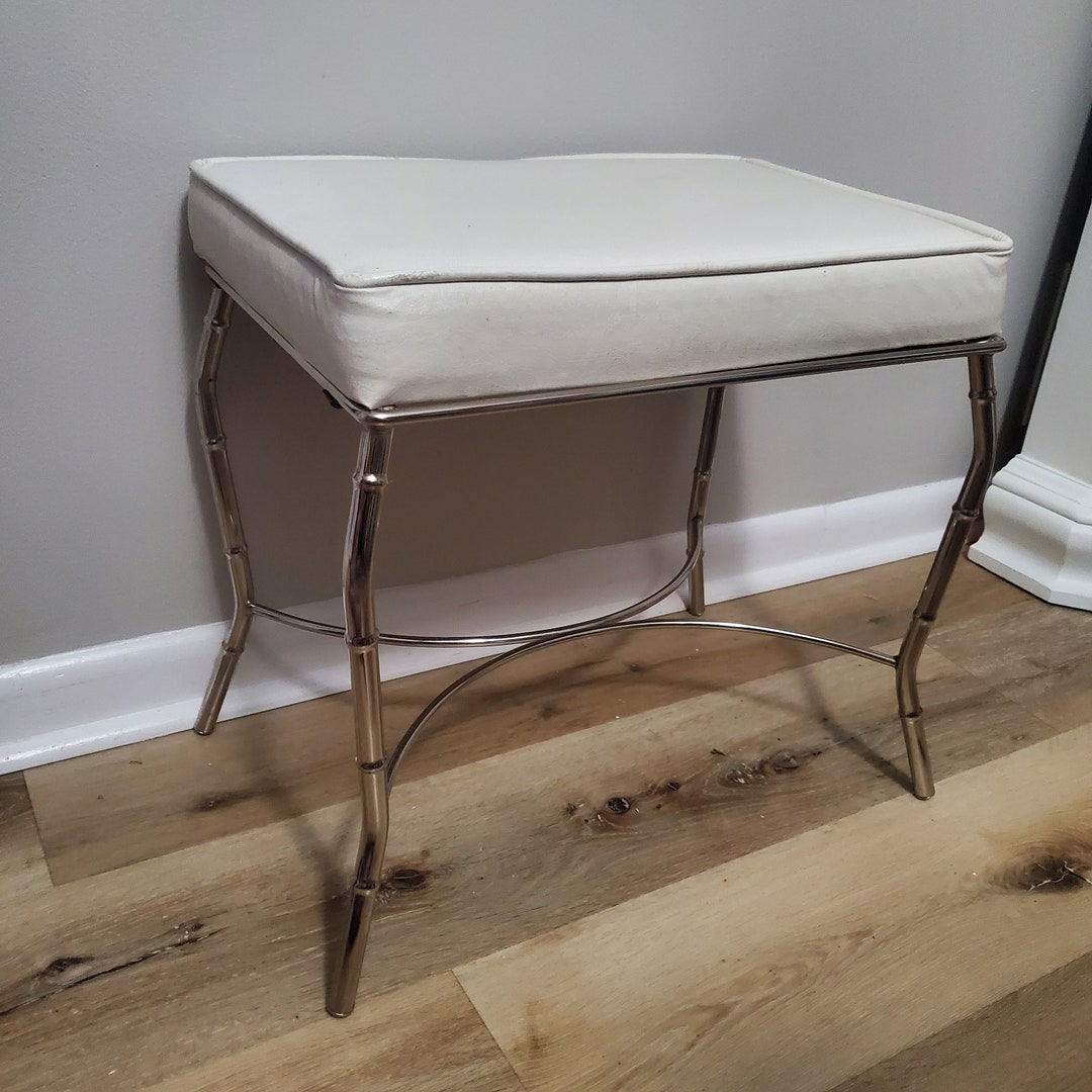 Vintage MID CENTURY George Koch Sons Faux Bamboo Vanity Stool Hollywood ...