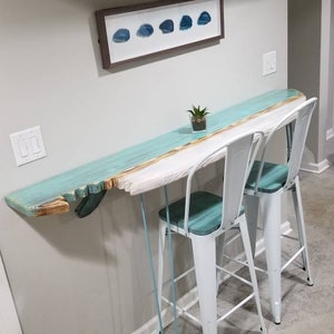 Surfboard Bar Countertop Set 6 Foot With 2 Matching Stools Desk Beach ...
