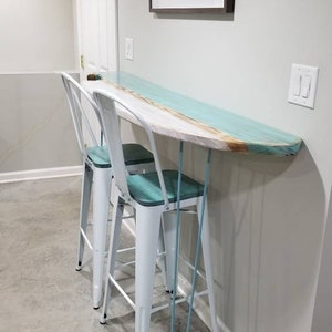 Surfboard Bar Countertop Set 6 Foot With 2 Matching Stools Desk Beach ...