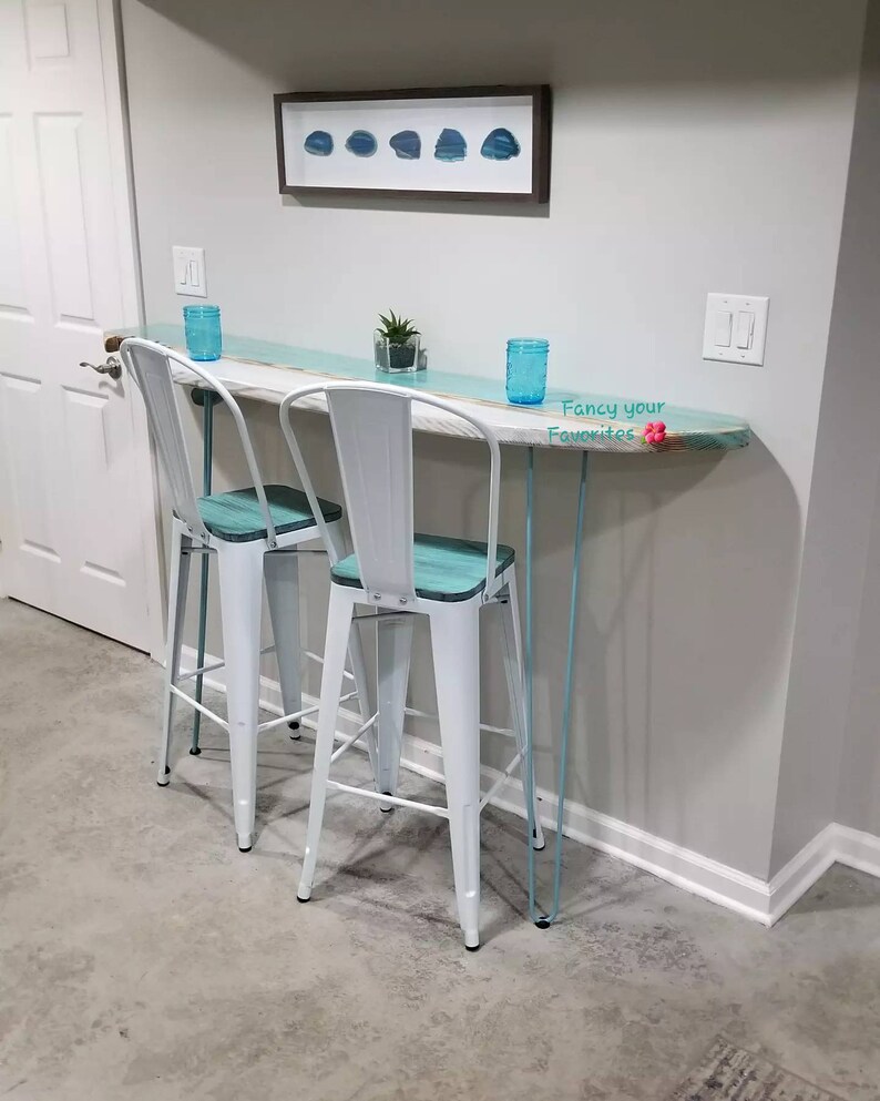 Surfboard Bar Countertop Set 6 Foot With 2 Matching Stools | Etsy