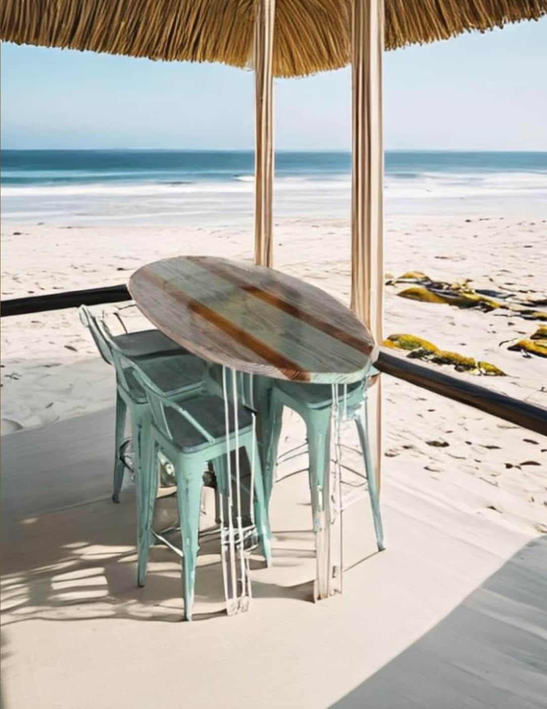 Surfboard Bar Countertop Table Top 5 or 6 Foot Set Beachy Home Hawaiian ...