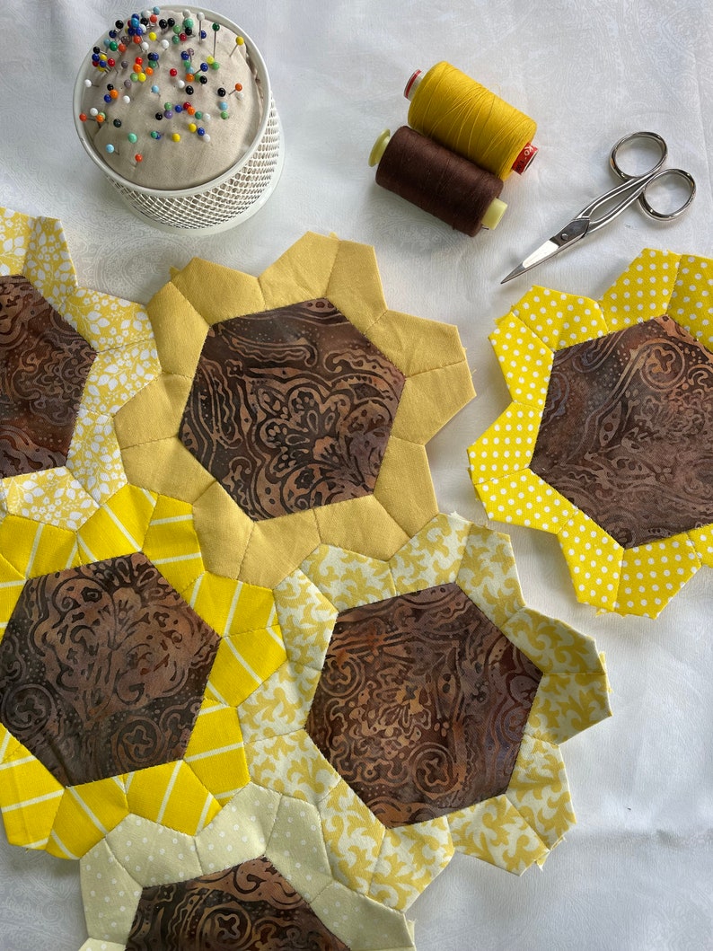 Sunflower English Paper Piecing - Etsy