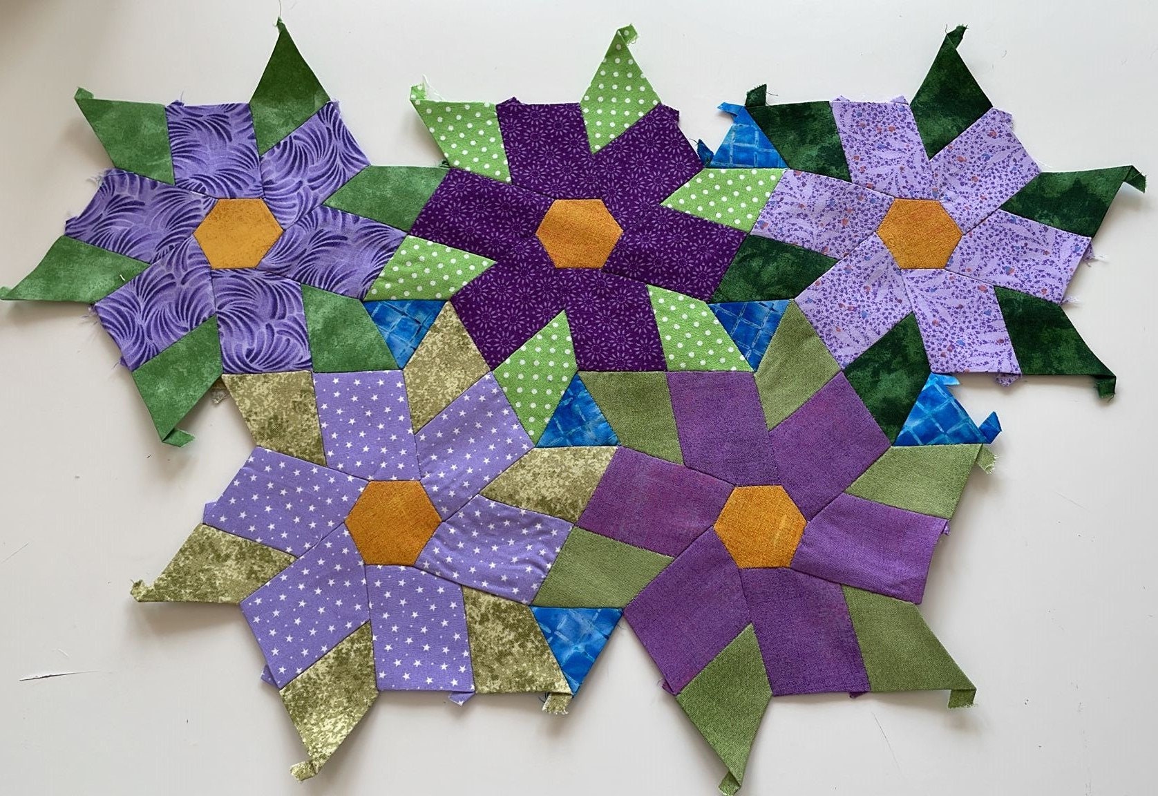 Anemone Flower EPP Pattern an Alternative to Patchwork Hexagons - Etsy