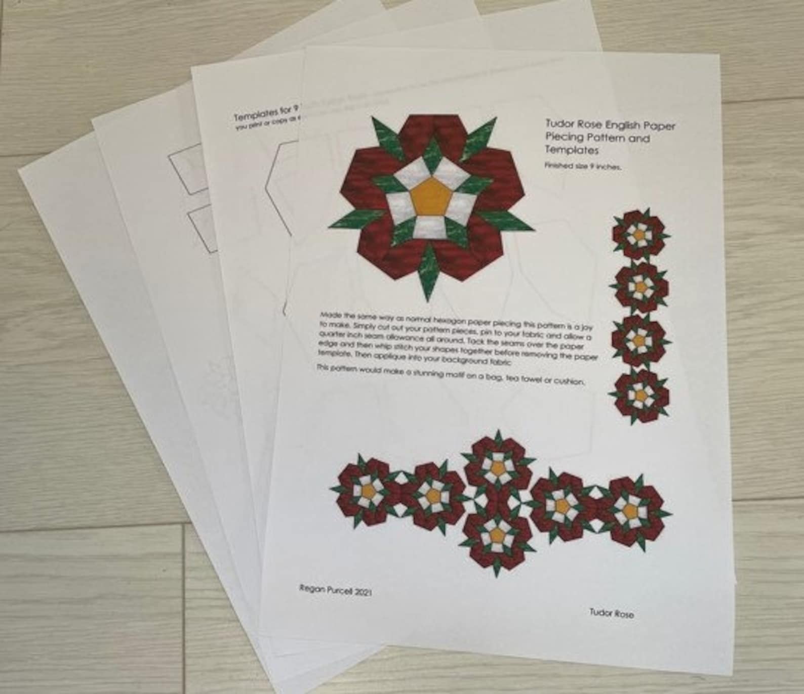 Tudor Rose English Paper Piecing Pattern - Etsy