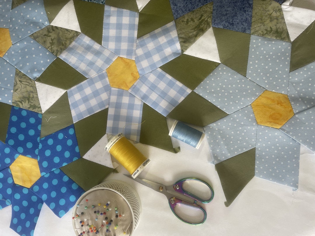 Anemone Flower EPP Pattern an Alternative to Patchwork Hexagons - Etsy