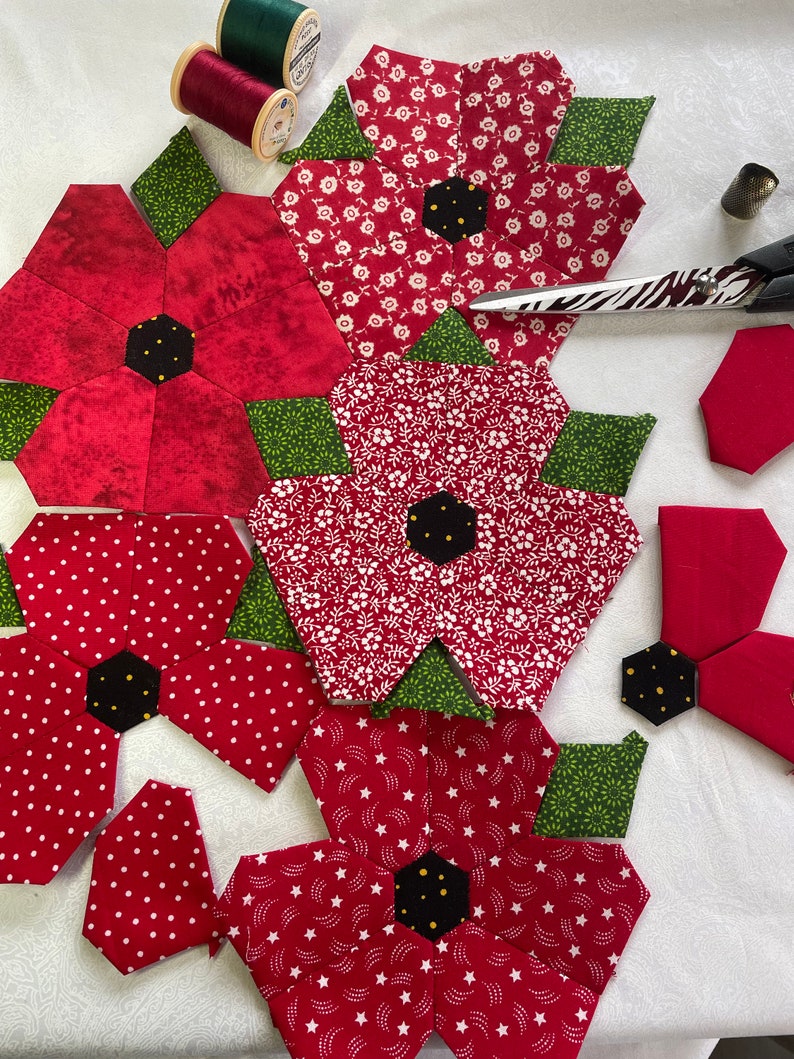 Poppy English Paper Piecing - Etsy