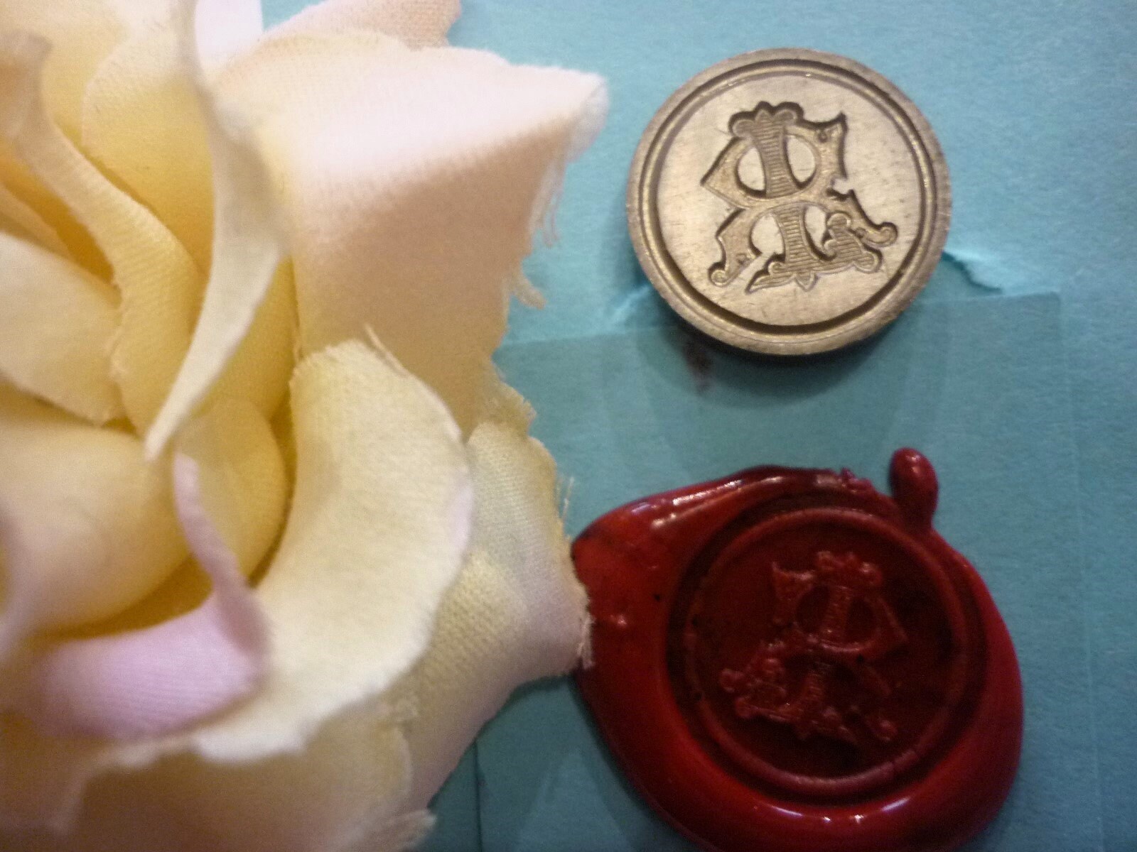 Antique French Wax Seal Stamp Monogram Stamp Bookbinding Leather Stamp ...