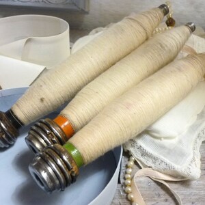 3 Large Wooden SPOOLS Industrial THREAD Reel BOBBINS French ...