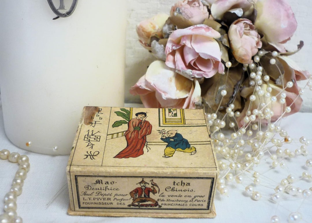 Rare French POWDER BOX LT Piver «mao Tcha» France Toothpaste Powder ...