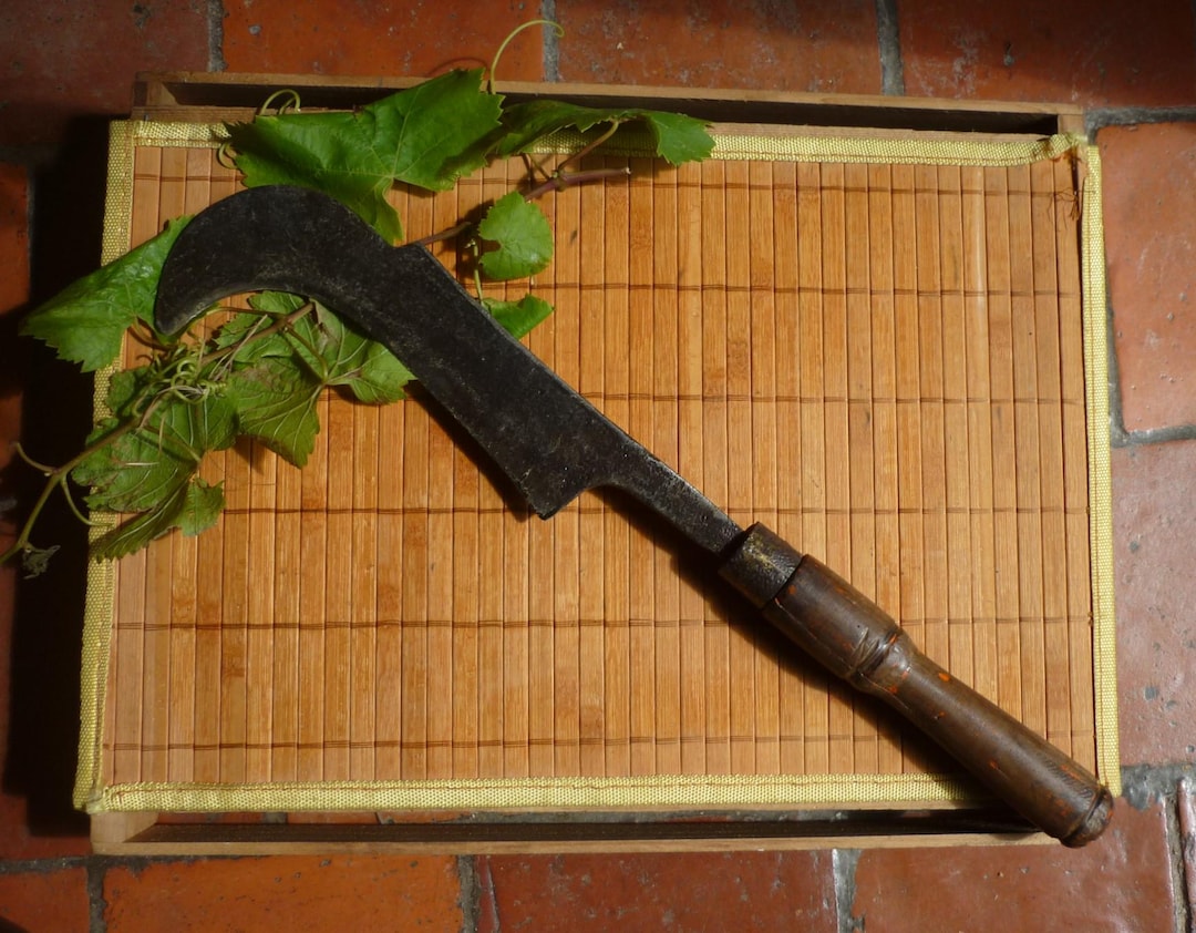 ANTIQUE French Vineyard Pruning Hook Iron XIX or XVIII Gardening Tool ...