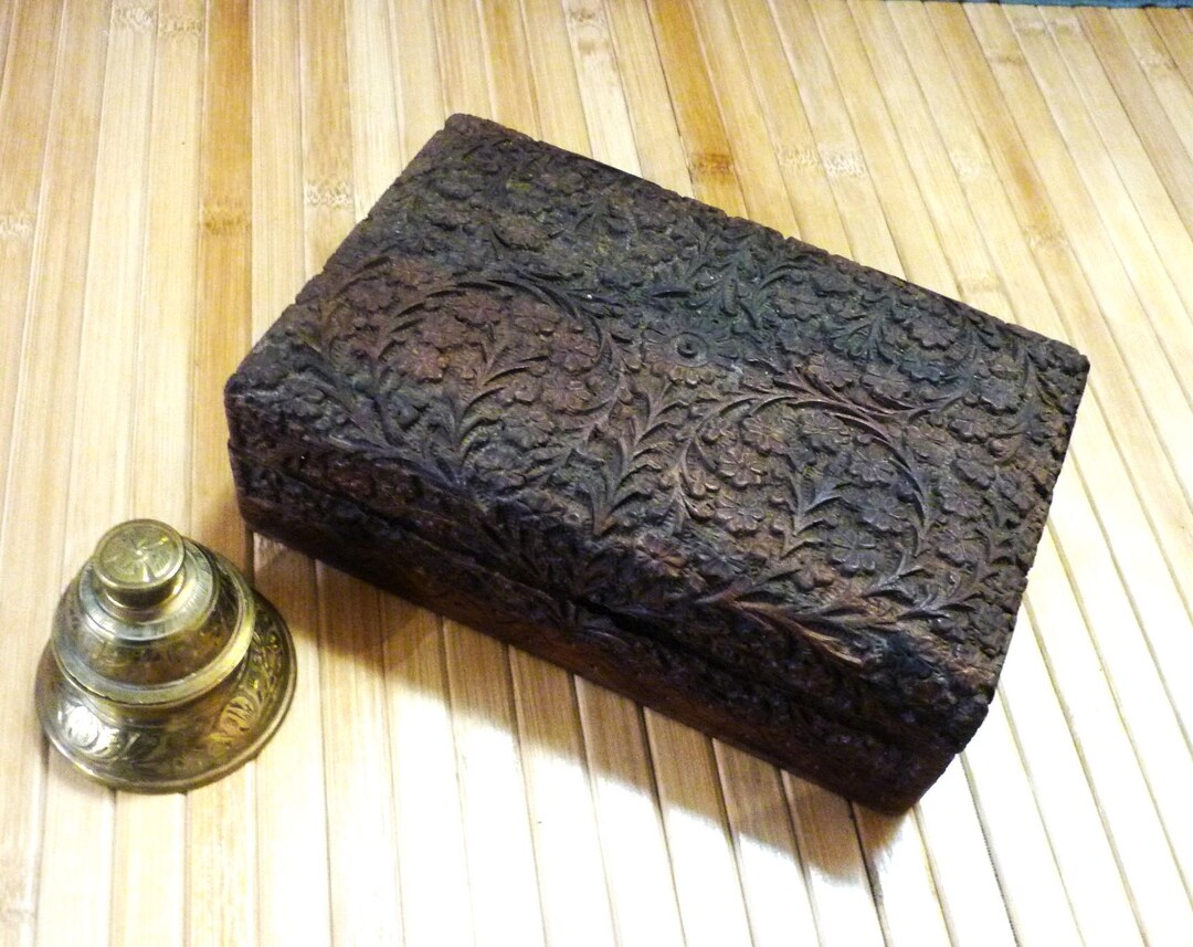 Little French Vintage Carved Stamp Box Carved Postage Stamp Box - Etsy