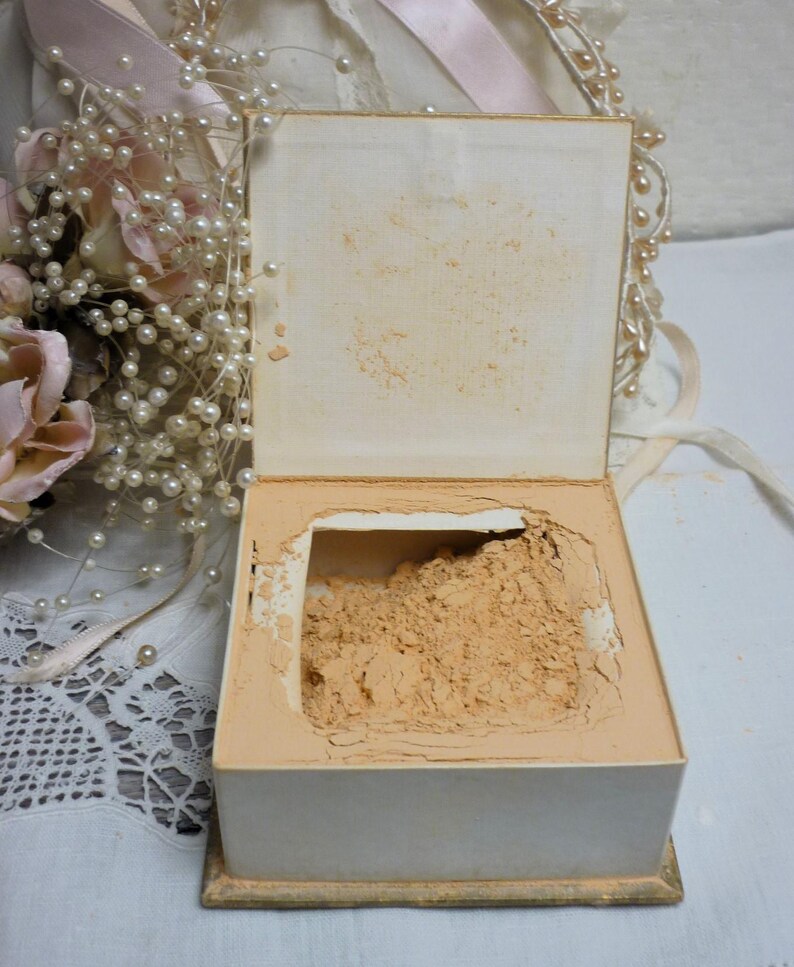 Vintage French POWDER BOX Square Face Powder Box 1950s Visage De Nuée ...