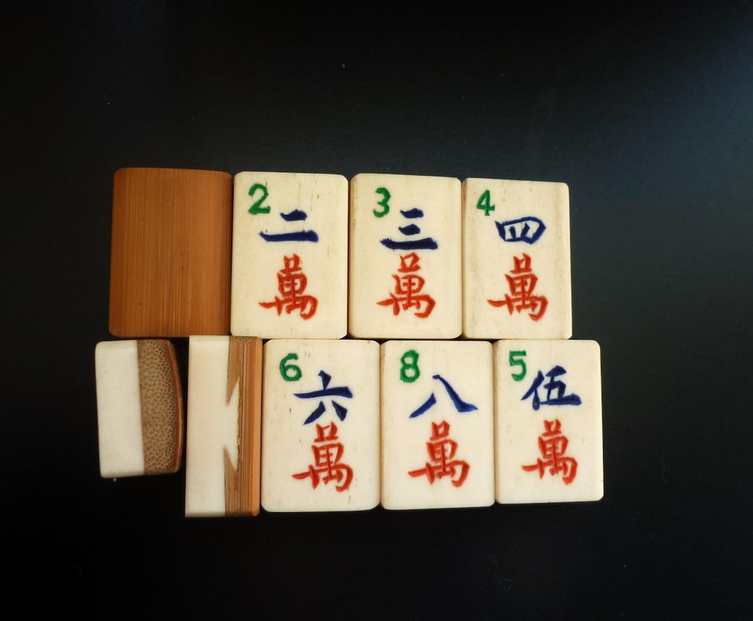 Antique MAHJONG TILES Mahjong Pieces Vintage Chinese Game Pieces ...