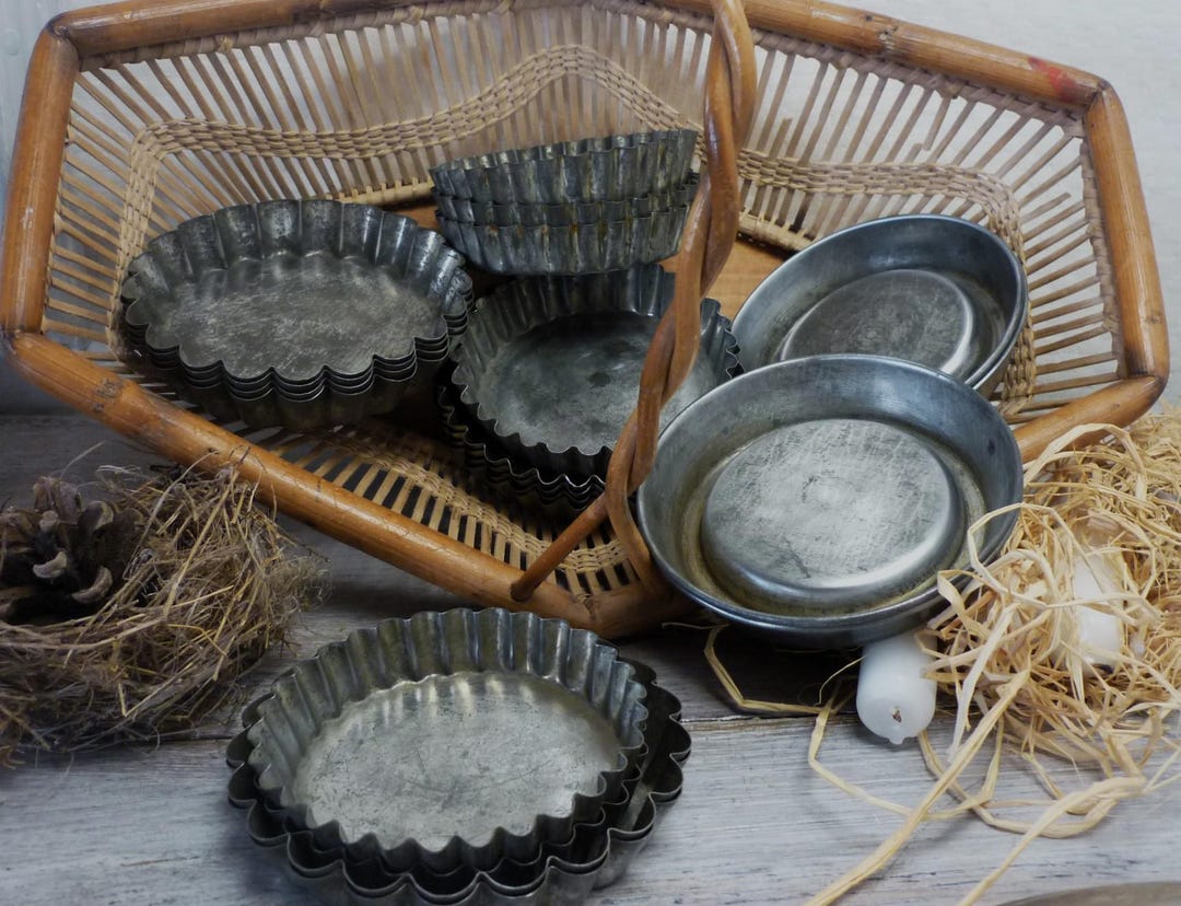 20 Vintage French Cake Pans PASTRY Tin Pans Tin Tartlet Moulds - Etsy