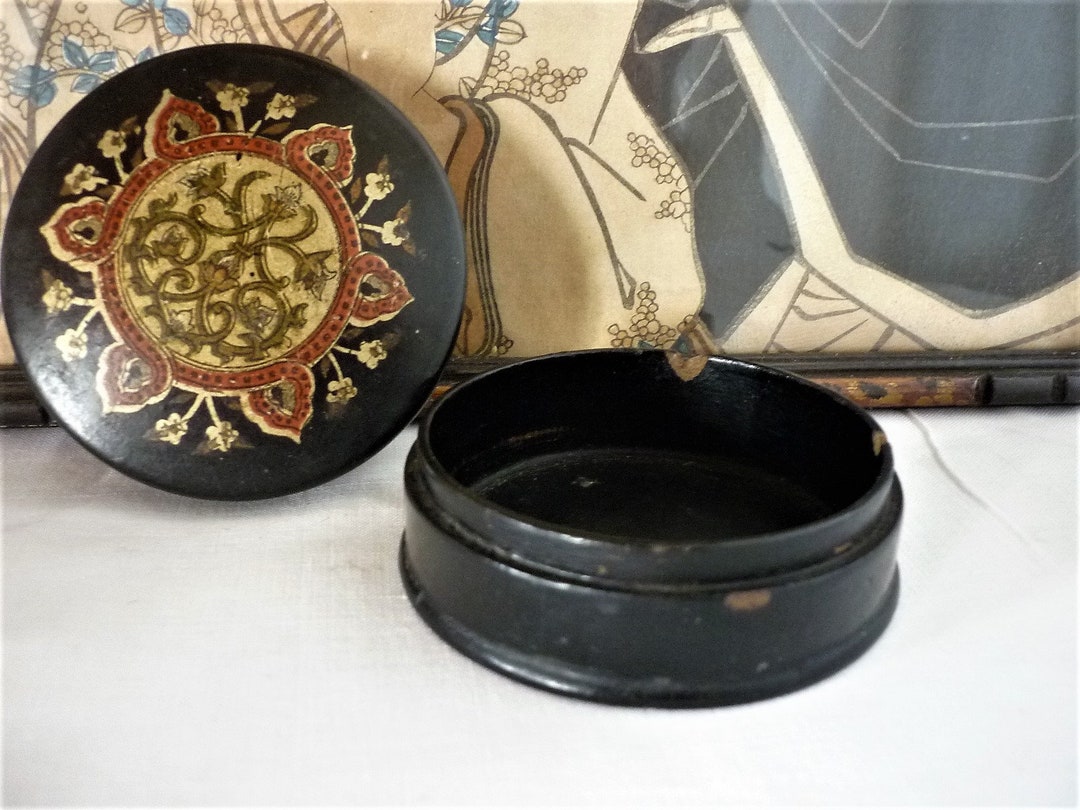 French Powder Box 19 ème Napoléon III Papier Maché - Etsy