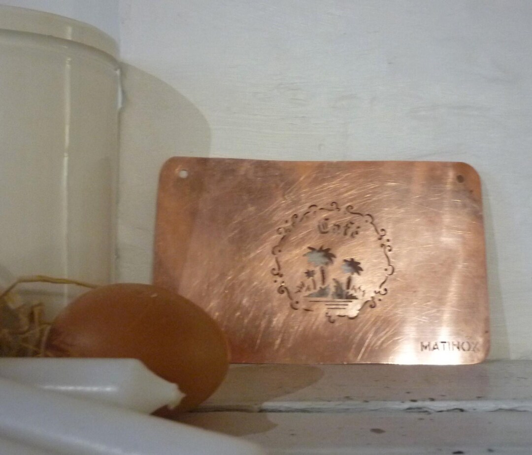 Rare French Vintage Copper Icing Stencil COFFEE, French Bakery Cake ...