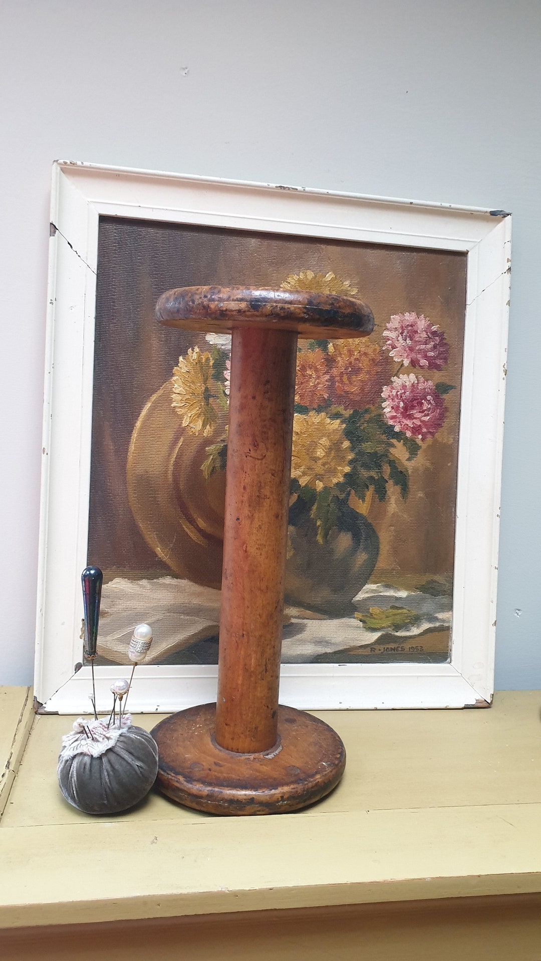 Very Large Antique Wooden Mill Bobbin - Etsy