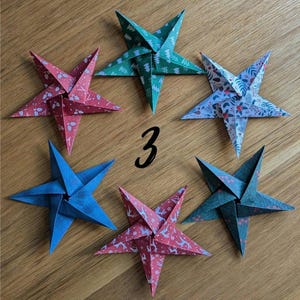 Christmas Origami Stars ~ Set of 12 Handmade Paper Stars ~ Christmas ...