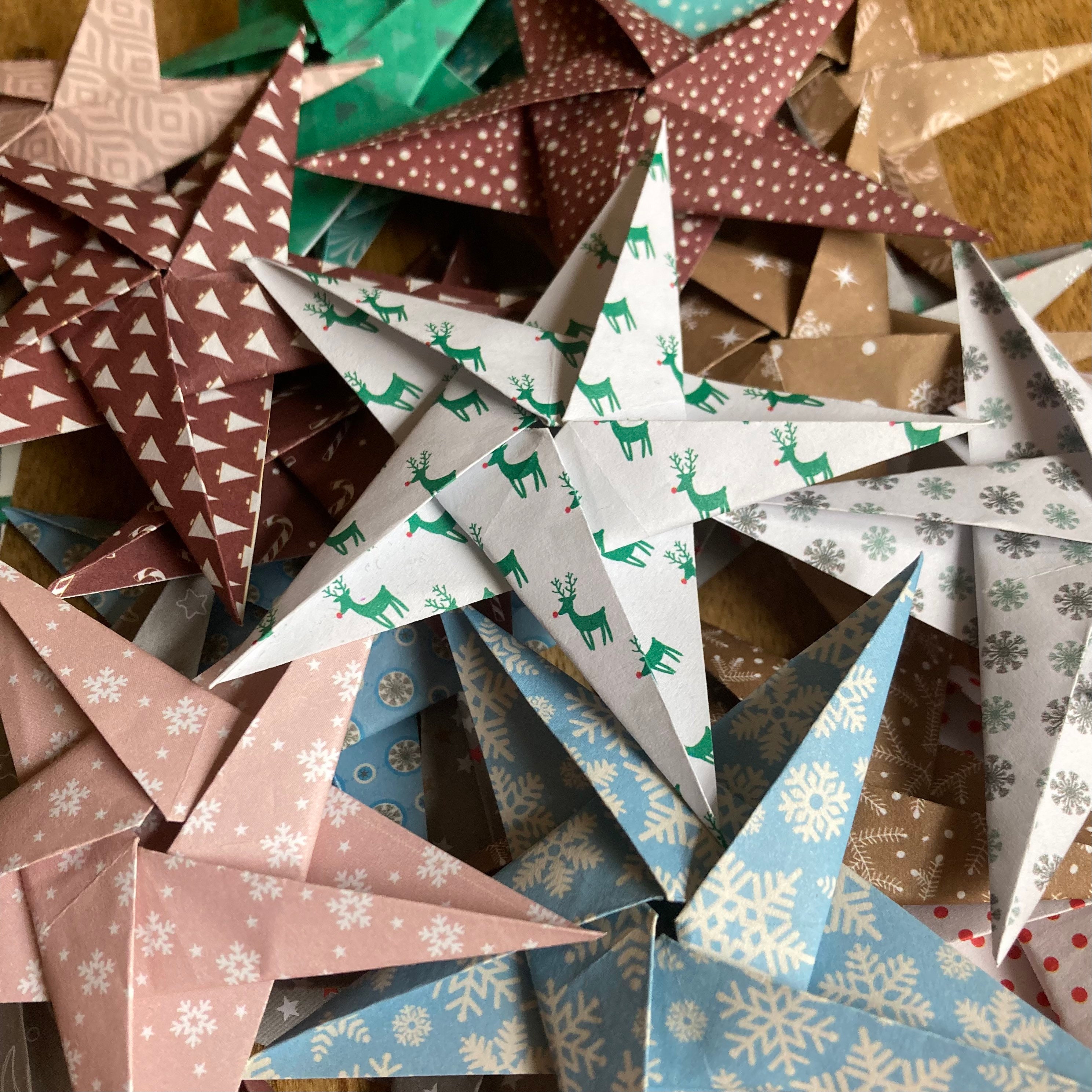 Christmas Origami Stars Set of 12 Handmade Paper Stars Christmas ...