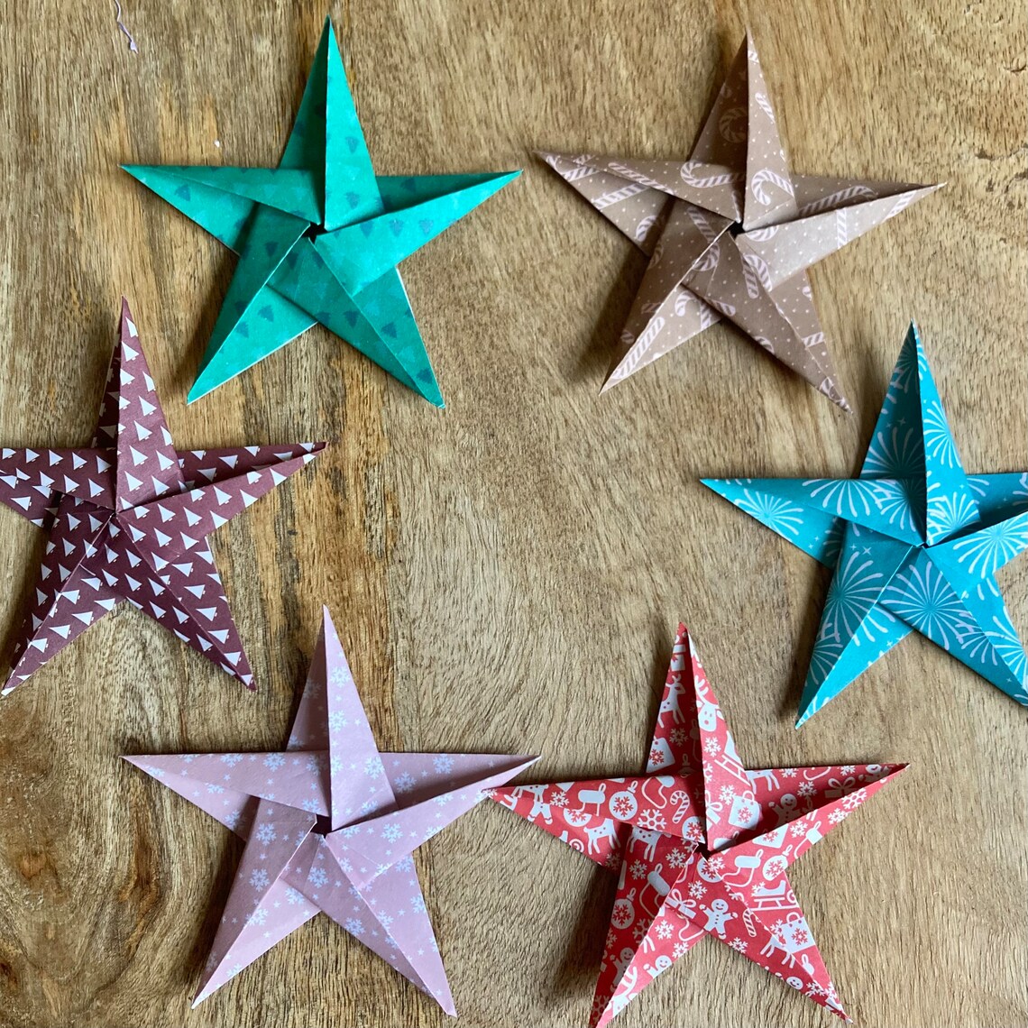 Christmas Origami Stars Set of 12 Handmade Paper Stars - Etsy