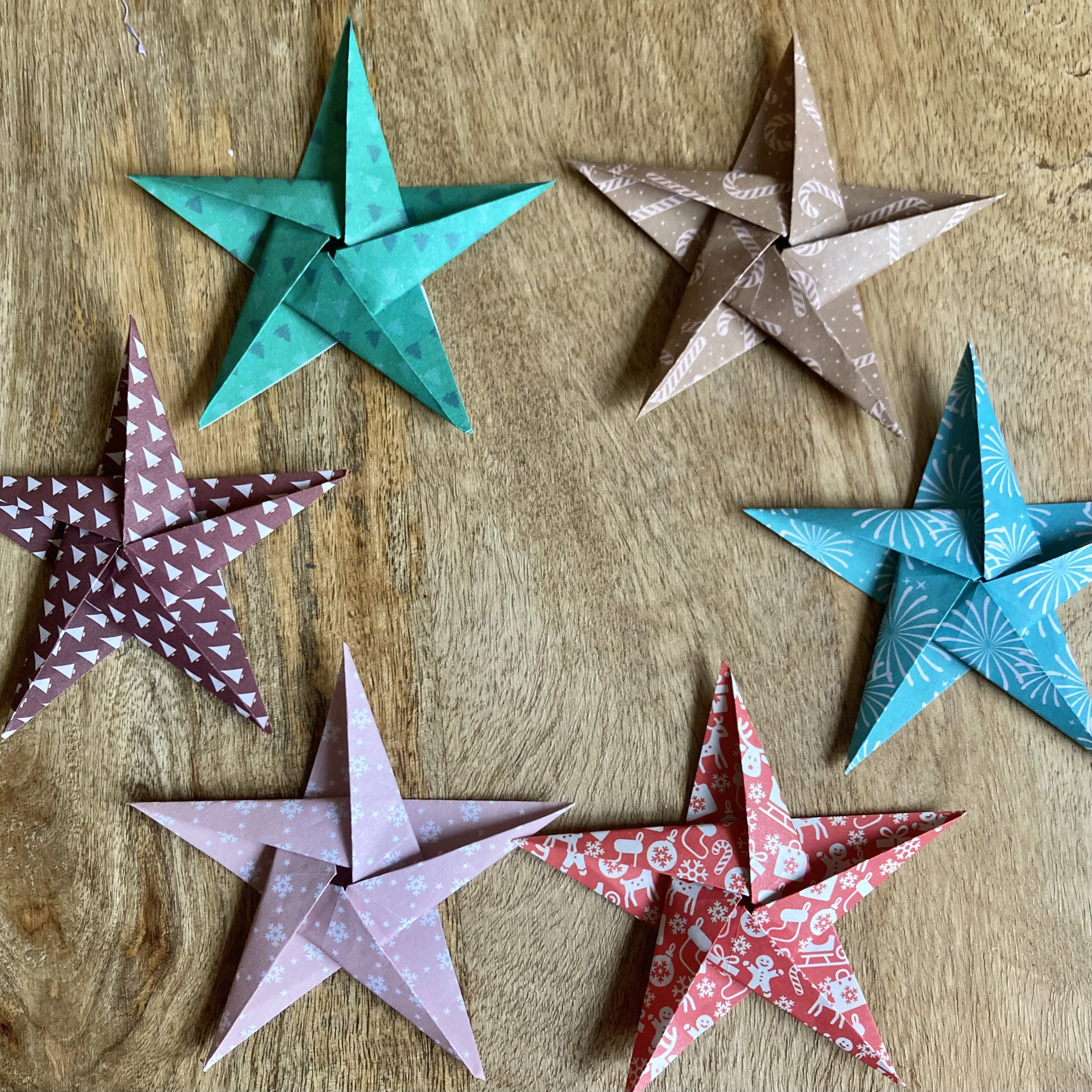 Christmas Origami Stars Set of 12 Handmade Paper Stars - Etsy