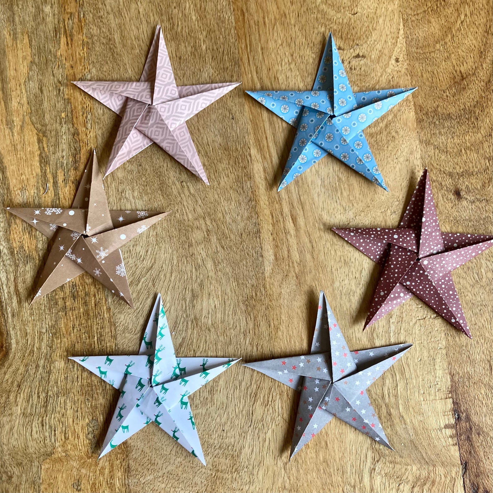 Christmas Origami Stars Set of 12 Handmade Paper Stars - Etsy