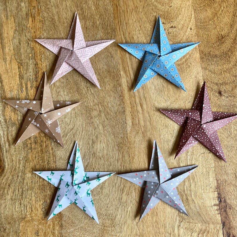 Christmas Origami Stars Set of 12 Handmade Paper Stars - Etsy