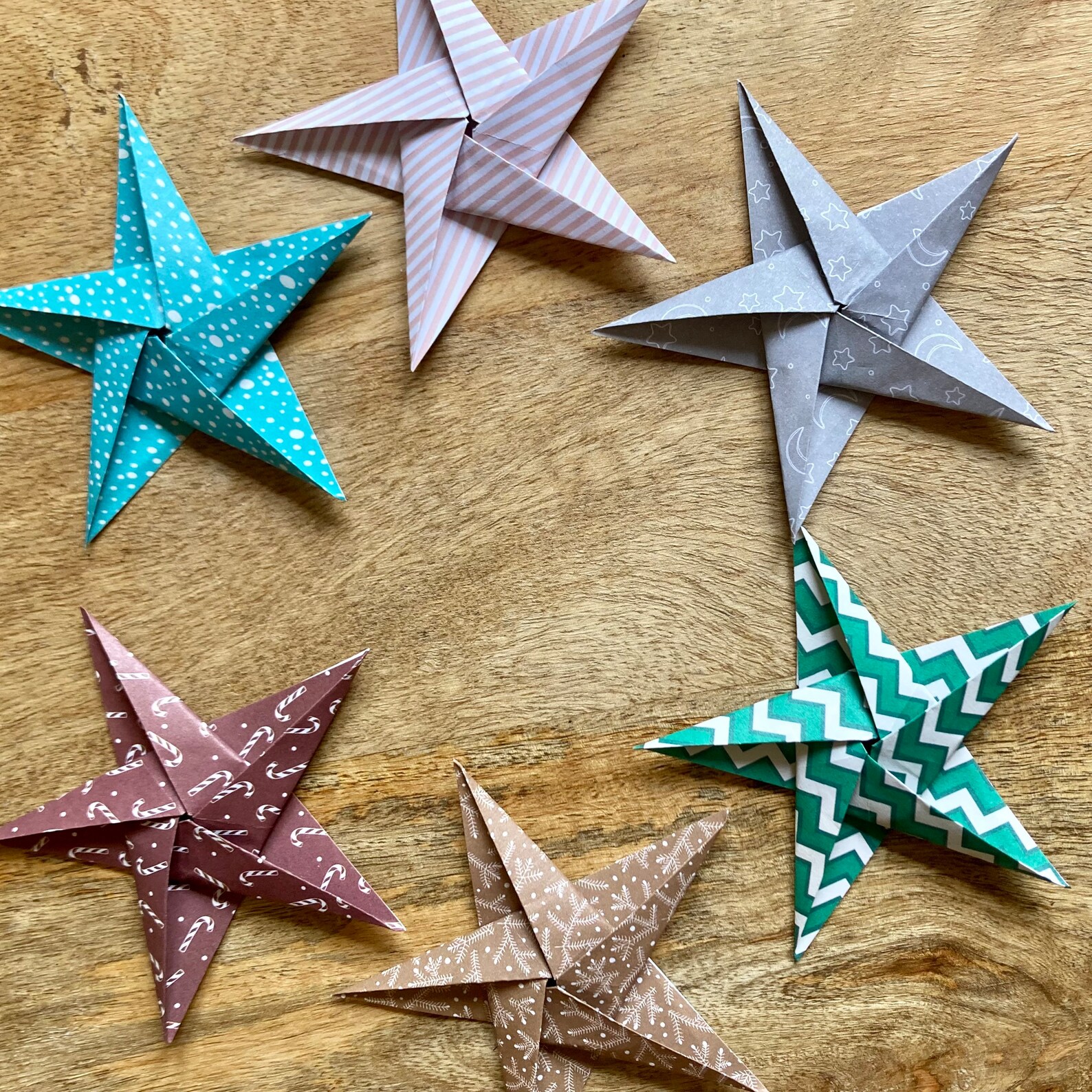 Christmas Origami Stars Set of 12 Handmade Paper Stars - Etsy