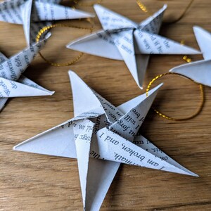 Book and Reading Themed Origami Stars ~ Set of 10 Handmade Christmas ...