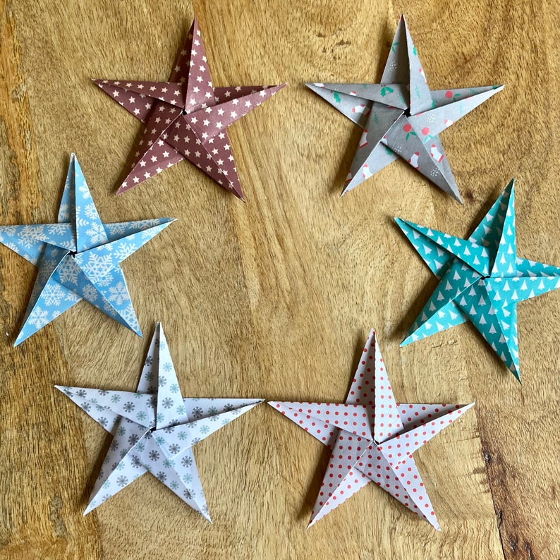 Christmas Origami Stars Set of 12 Handmade Paper Stars - Etsy