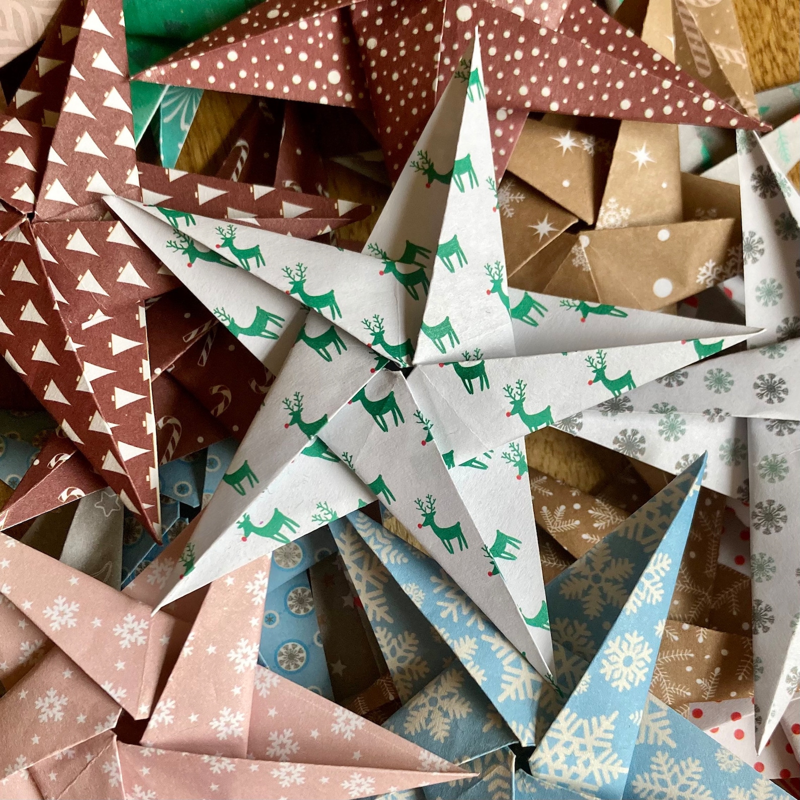 Christmas Origami Stars Set of 12 Handmade Paper Stars - Etsy
