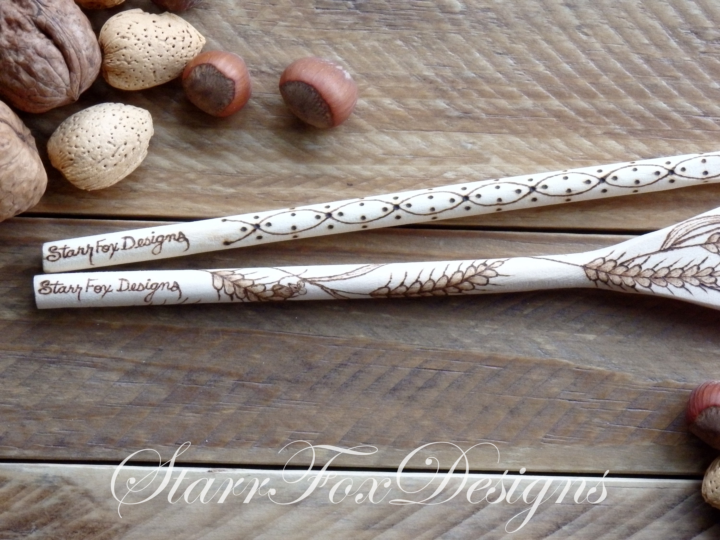 Harvest Design Wood Burned Kitchen Utensils Pyrography - Etsy