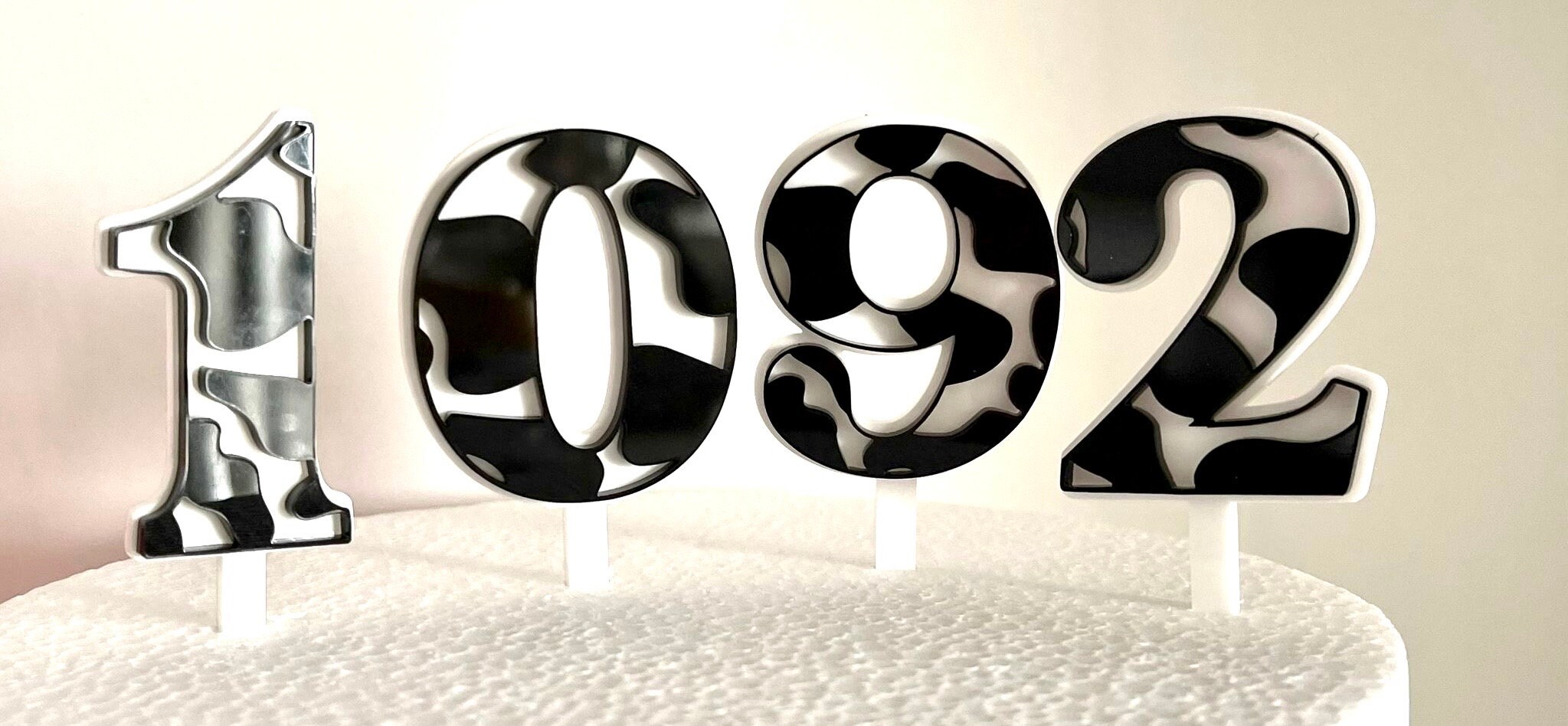 Cow Print Cake Topper, Number Cake Topper Svg, Cow Print Cake Topper ...