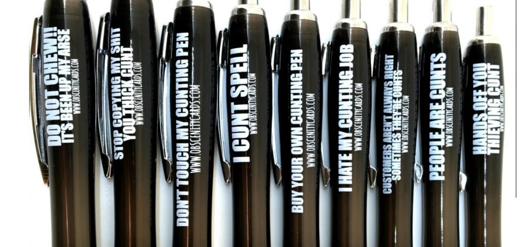 Set of 4 Humorous Banter Pens Rude & Funny Profanity Stationery, Adult ...