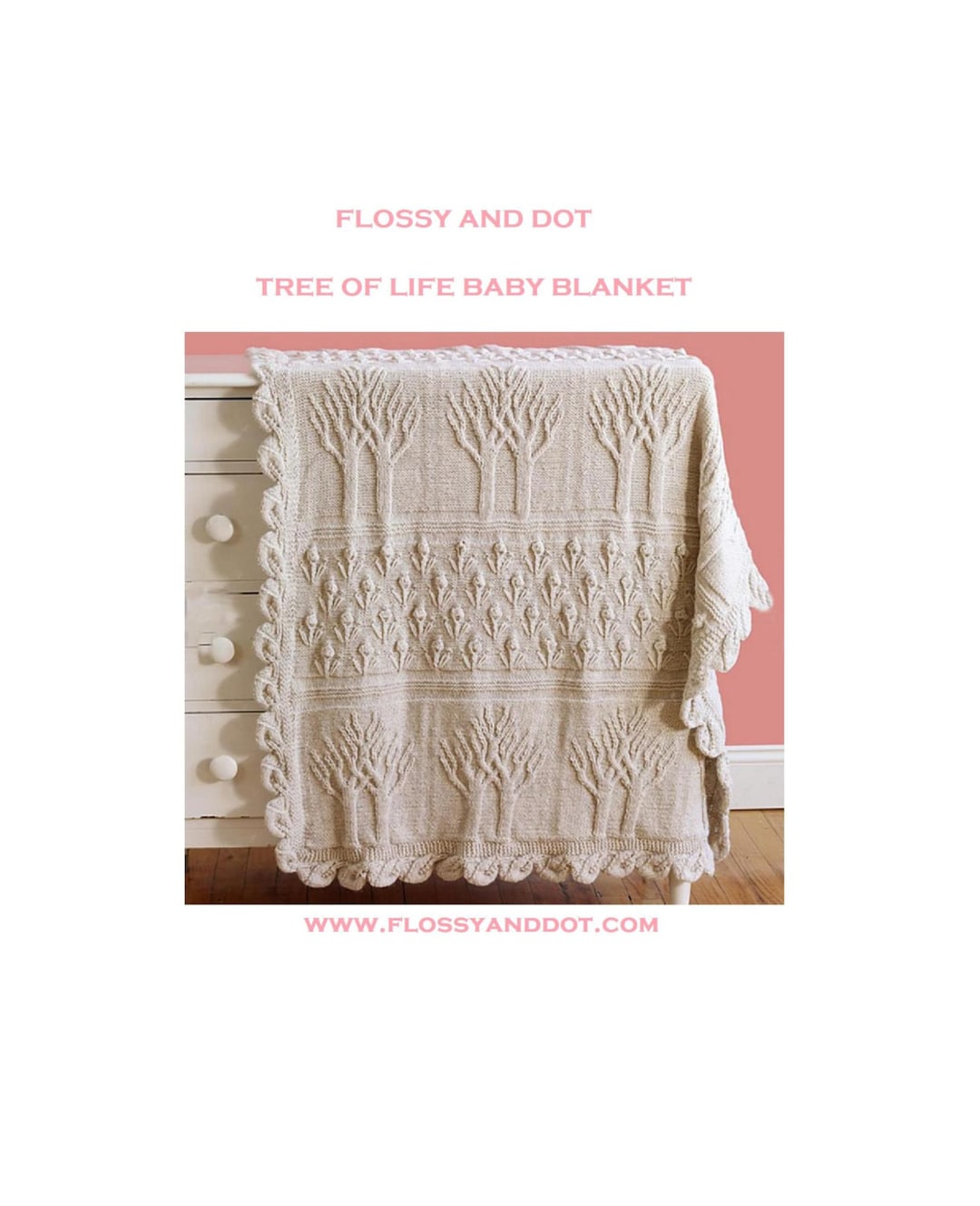 Vintage Pattern Knitted Tree of Life Baby Throw Blanket PDF Download ...