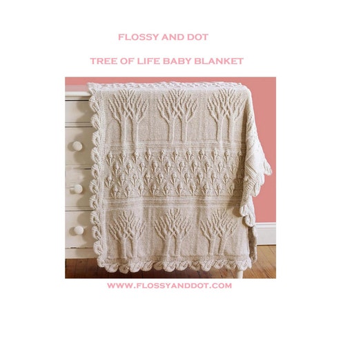 Vintage Pattern Knitted Tree of Life Baby Throw Blanket PDF - Etsy