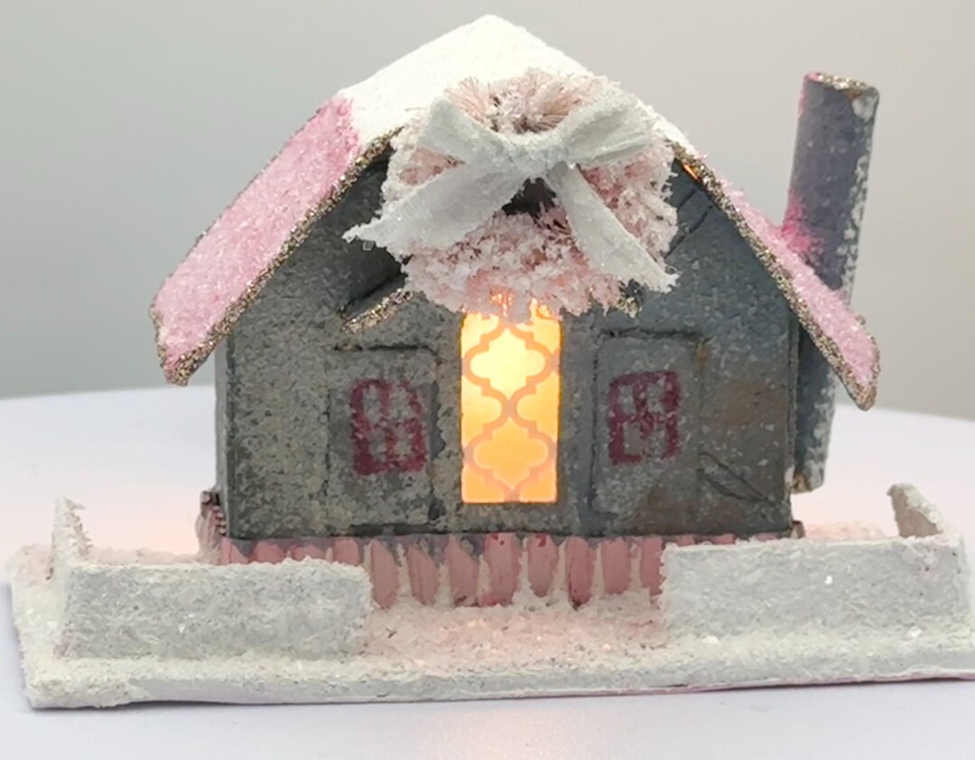 Vintage Putz House, Cozy Blue Cabin Restored - Etsy