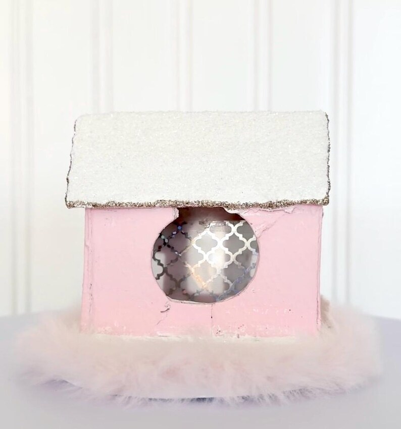 Vintage Pink Putz House: Restored German Glitter Christmas Cottage - Etsy