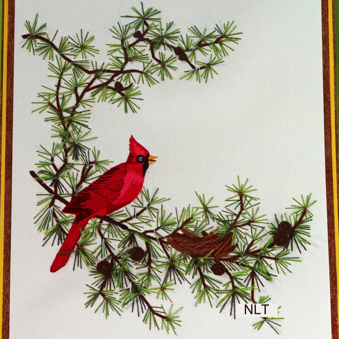 Vintage Crewel Embroidery Kit Cardinal Cardinals Christmas Winter Bird ...