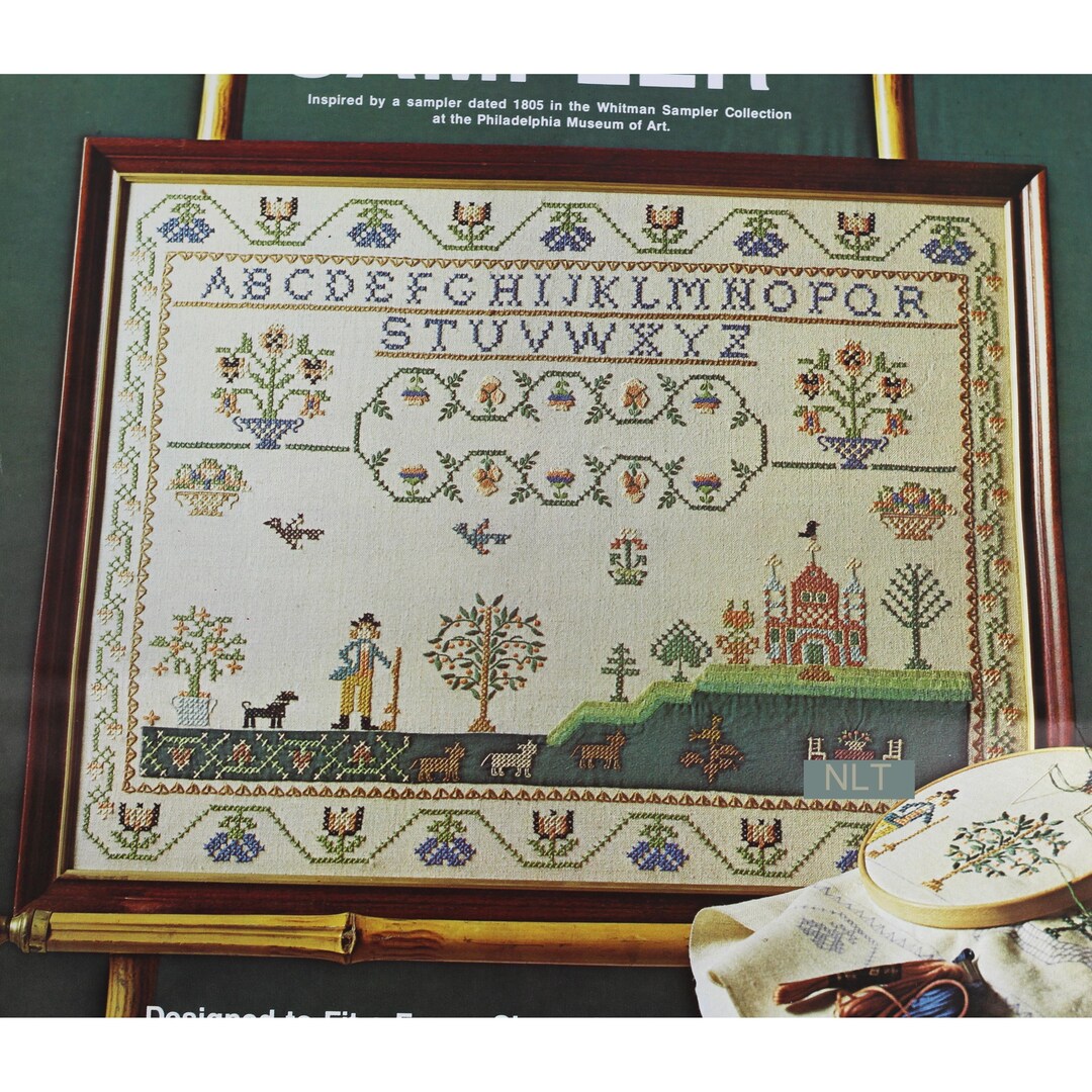 ALPHABET SAMPLER Vintage Stamped Cross Stitch Kit Speel Whitman Sampler ...